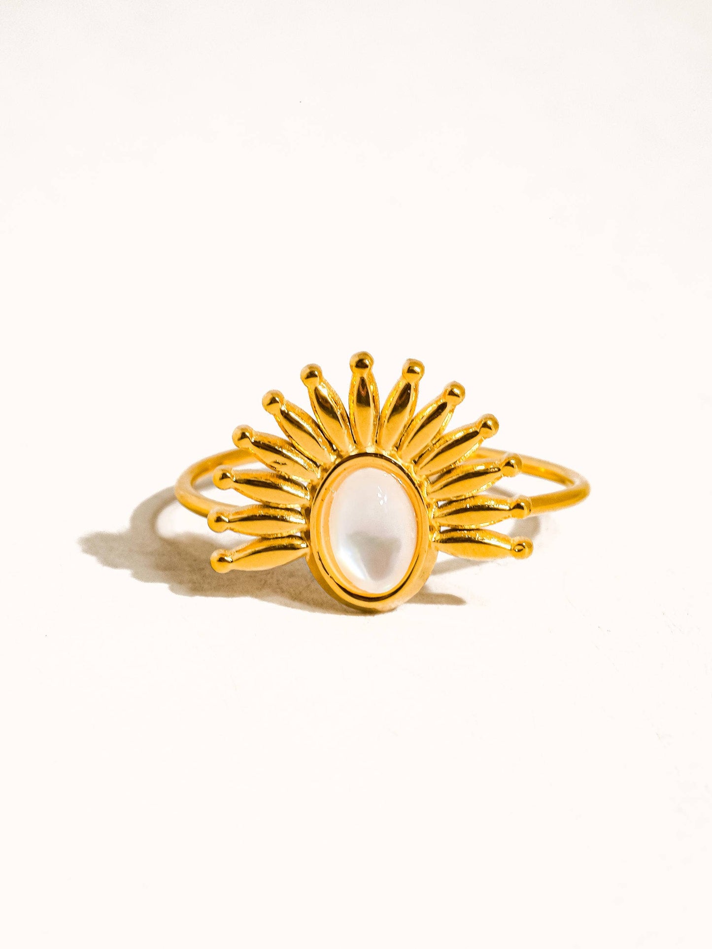 Fabienne 18K Gold Non-Tarnish Sun Stone Ring – My Tribe Boutique