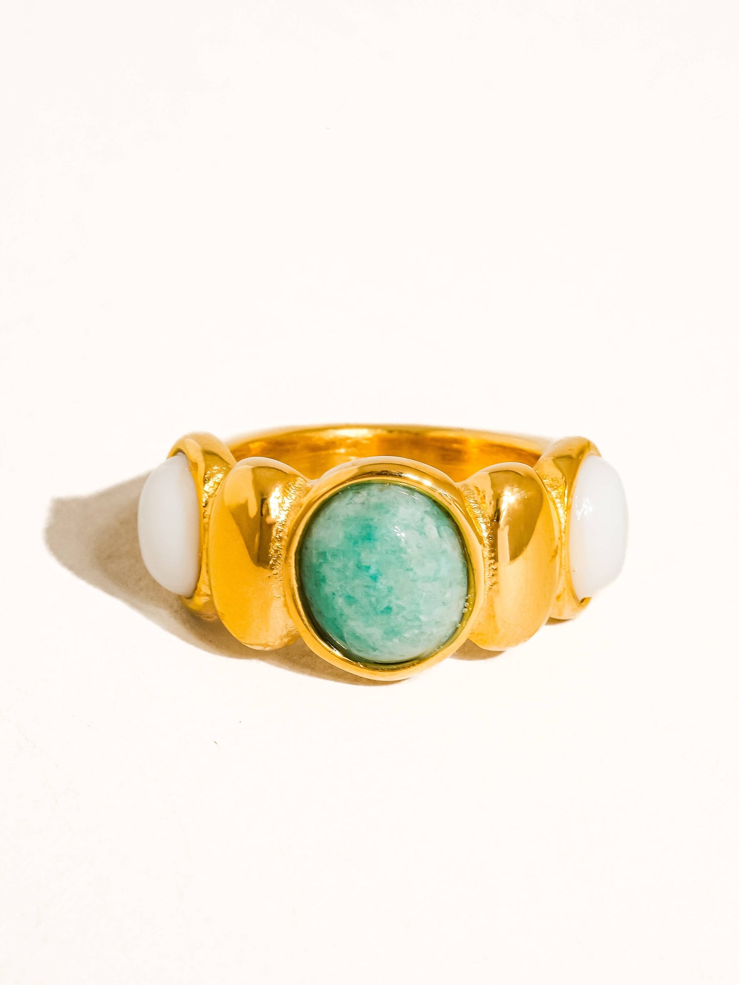 Laurent 18K Gold Non-Tarnish Natural Stone Ring – My Tribe Boutique