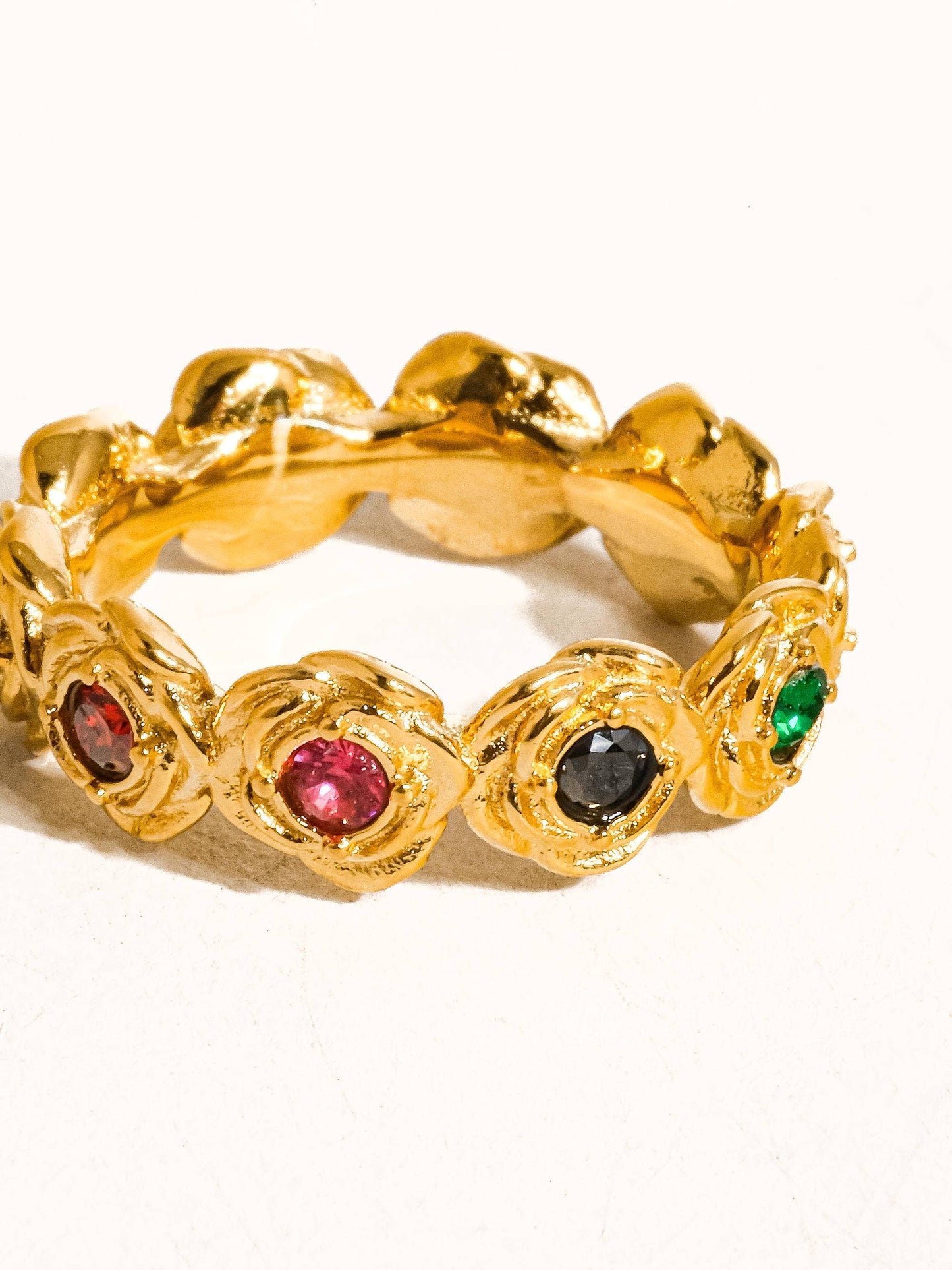 Frances 18K Gold Non-Tarnish Multi Stone Vintage Ring – My Tribe Boutique